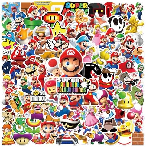 Super Mario Tech Stickers, Set of 36 Super Mario Stickers for Laptops ...