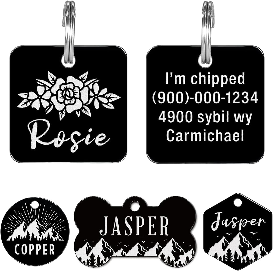 Amazon.com : Boao 6 Pieces Dog Tag Clips Pet ID Tag Clips with 18 ...