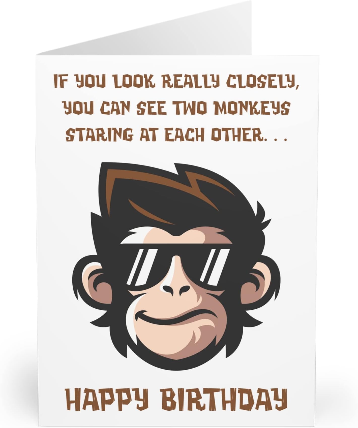 Funny Monkey Happy Birthday Card - Humorous Design - Laugh-Out-Loud ...