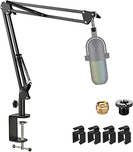 Rigych Adjustable Mic Boom Arm, Mic Stand Compatible with Razer Seiren ...