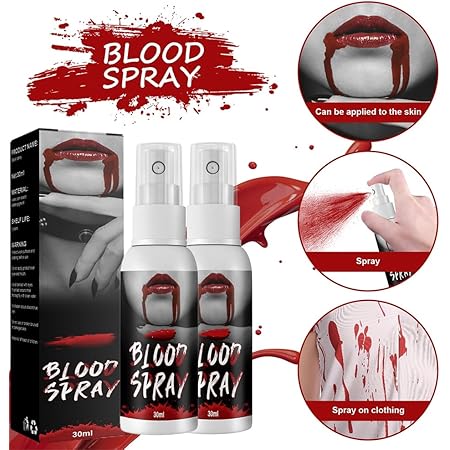 Amazon.com : Blood Splatter 1.0oz Fake Blood Spray 2 Pack, Halloween ...