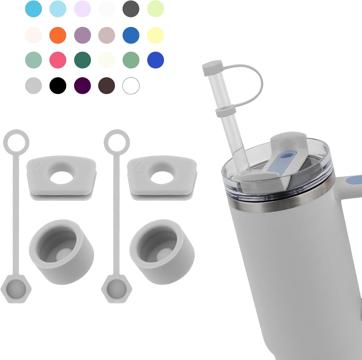 Amazon.com | DUNLAGUE Silicone Spill Stopper Set for Stanley Cup 2.0 ...