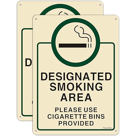 Amazon.com: 2 Pack Designated Smoking Area Signs 10 x 7 Inches Smoking ...