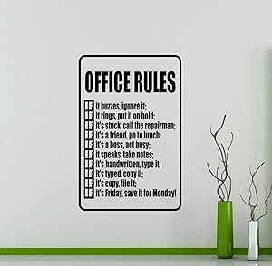 Amazon.com: Retro Metal Tin Sign 5.5 X 8 Inches Office Rules Poster ...