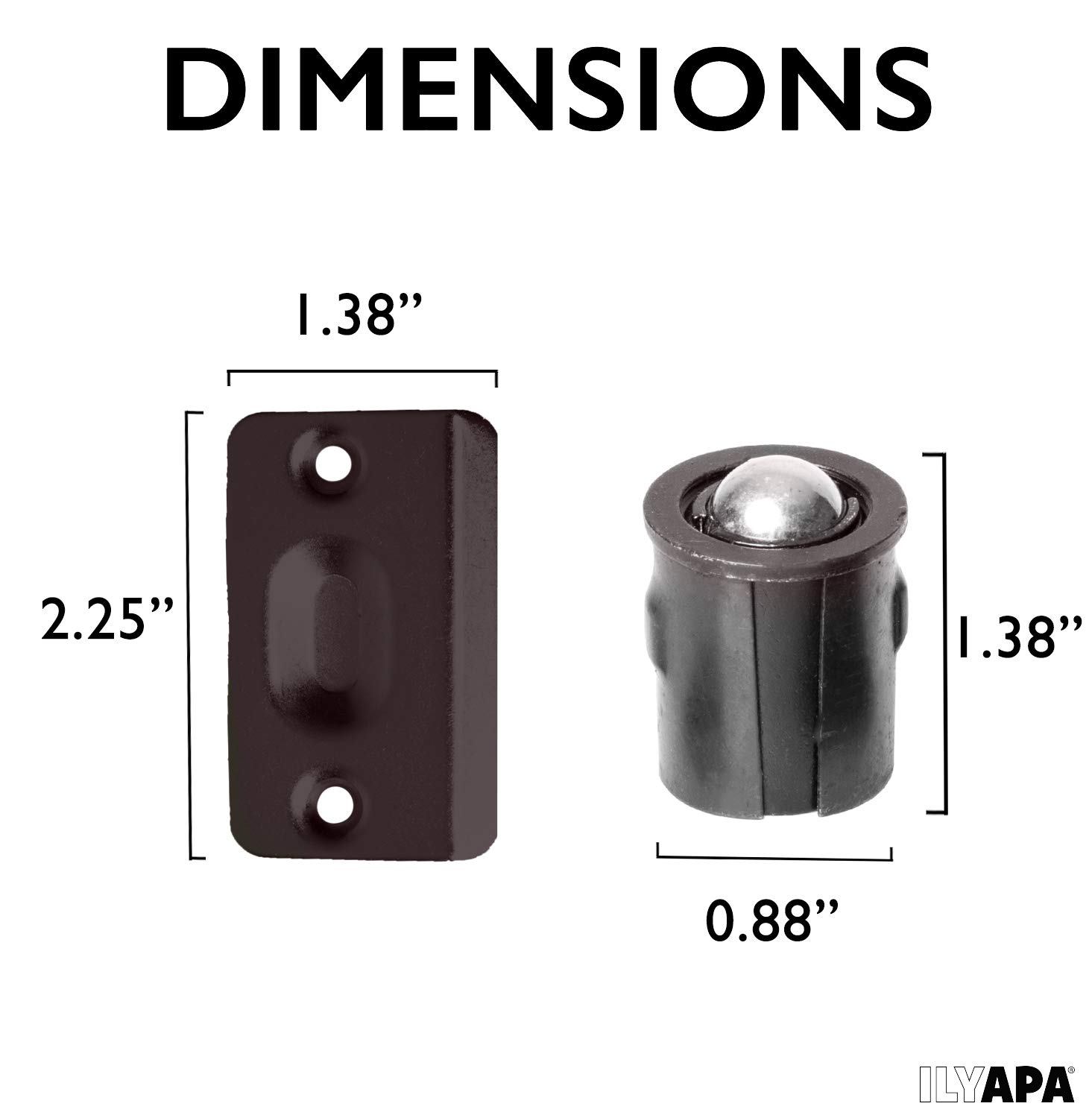 Snapklik.com : Set Of 2 Ball Catch Door Hardware, Oil Rubbed Bronze ...
