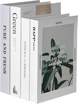 Amazon.com: 4 Pieces Faux Books for Decoration - Modern Fashion ...