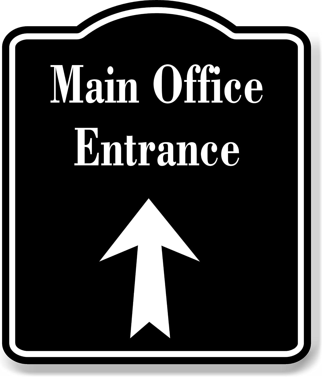 Amazon.com: Main Office Entrance Up Arrow BLACK Aluminum Composite Sign ...