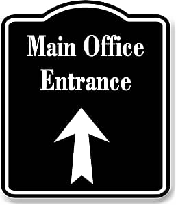 Amazon.com: Main Office Entrance Up Arrow BLACK Aluminum Composite Sign ...