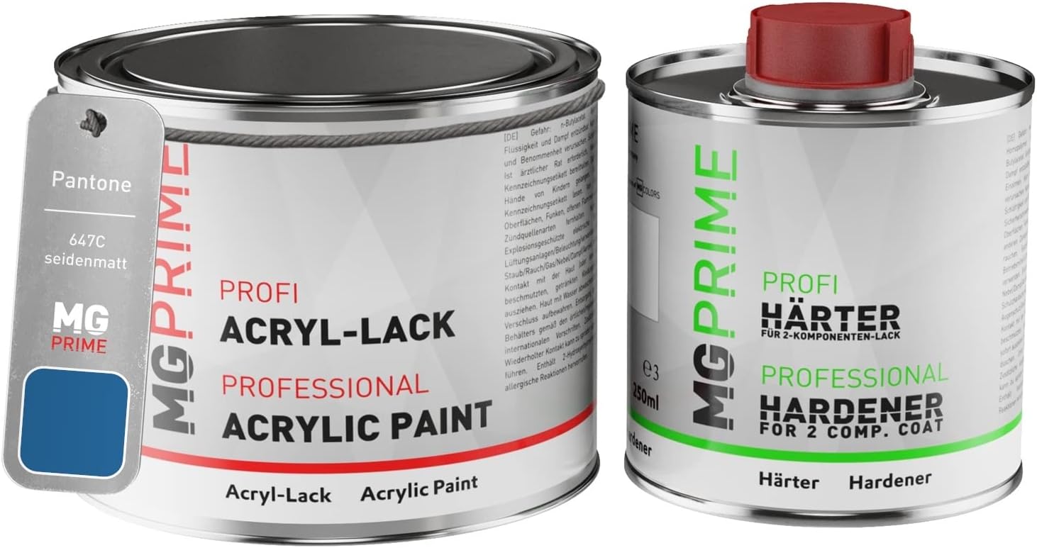 MG PRIME Pantone 647C Blue Acrylic paint silk matt 0.75 litres / 750 ml ...