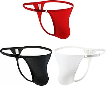 YKNTGIAO Men's G-String Thong Bikini Underwear, Adjustable Fit, Up to ...