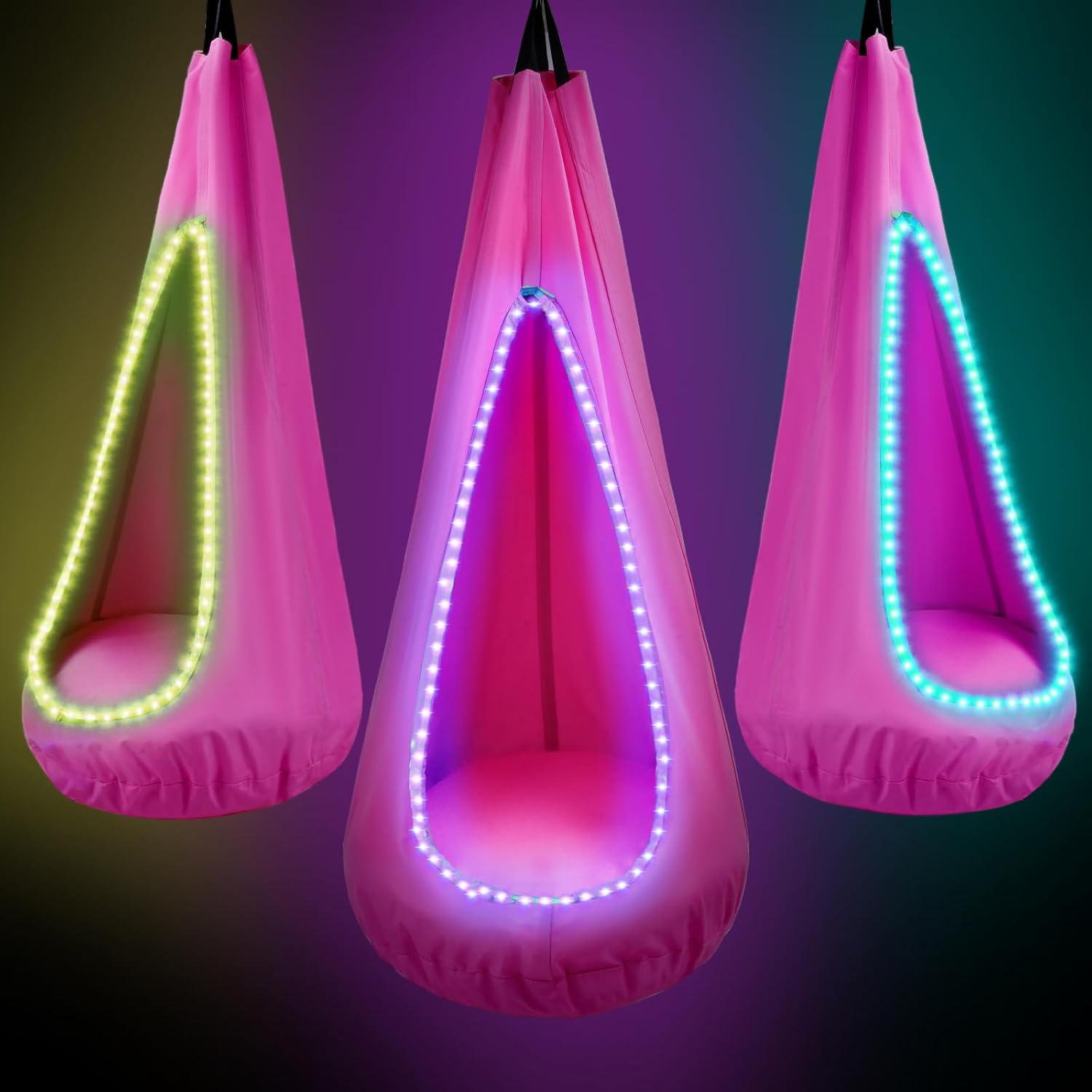 Amazon.com: AIHSUMC Light Up Kids Pod Swing Seat, Max 260Lbs Sensory ...
