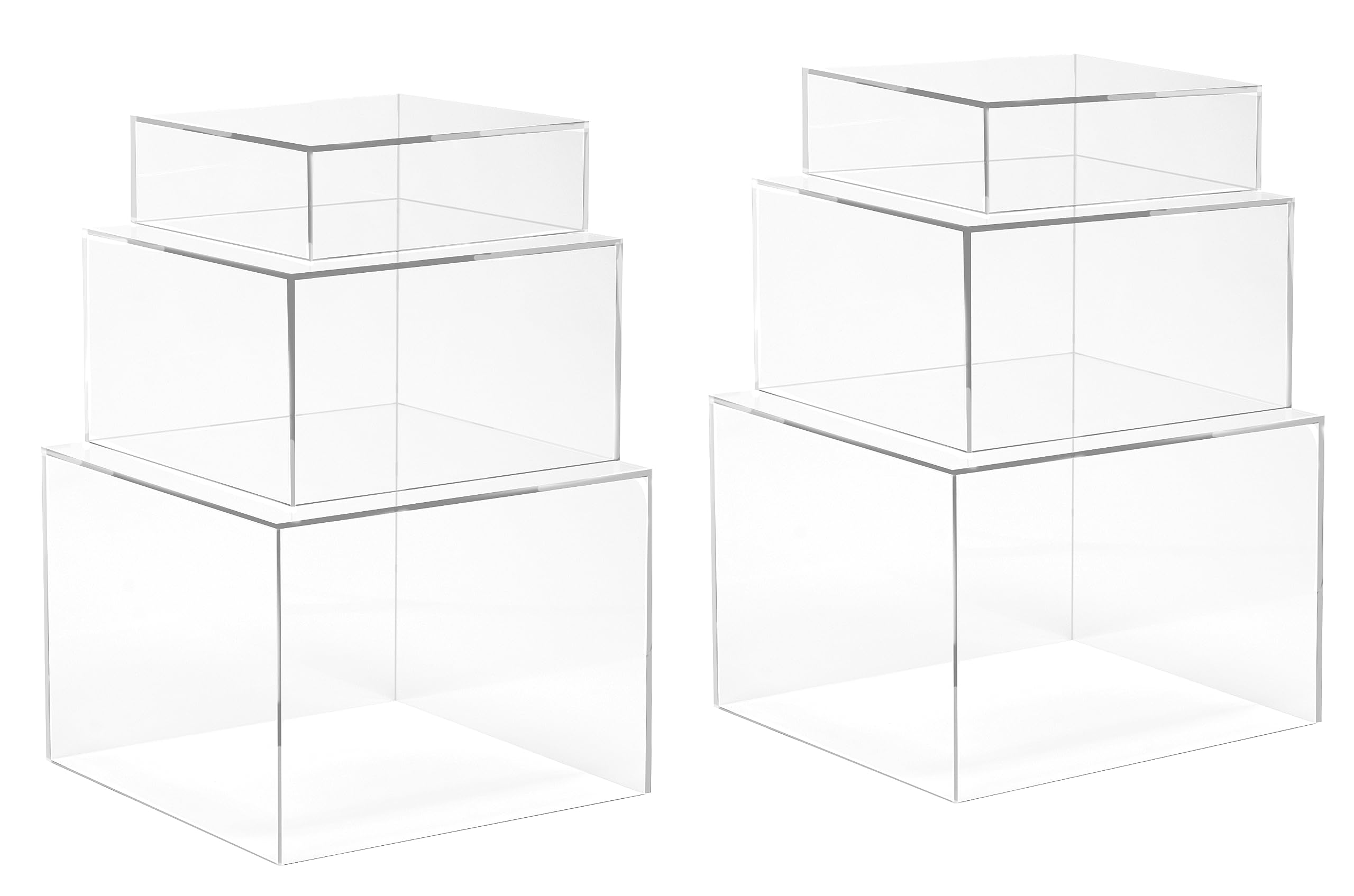 Amazon.com: Red Co. Set of 3 Crystal Clear Acrylic Cube Display Nesting ...