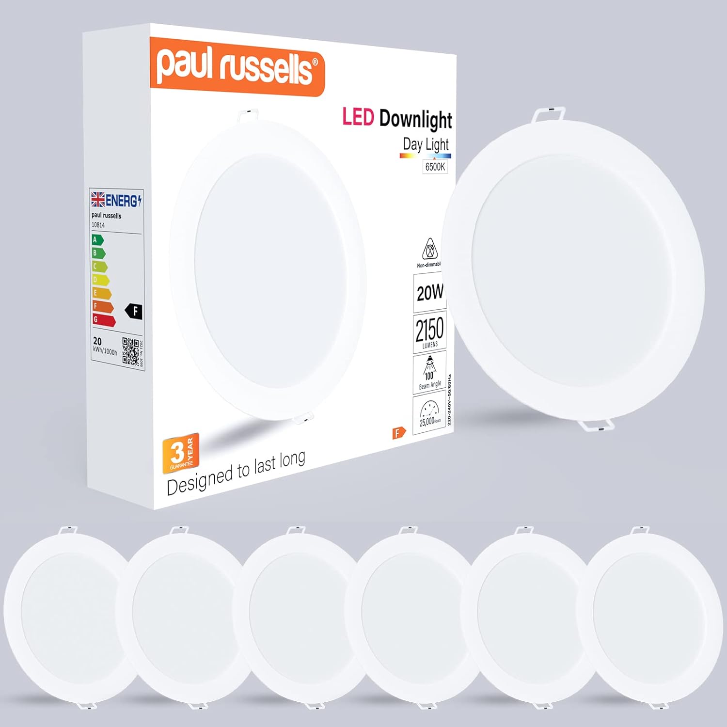 paul russells LED Ceiling Downlights, 20W Slim Recessed Bathroom ...