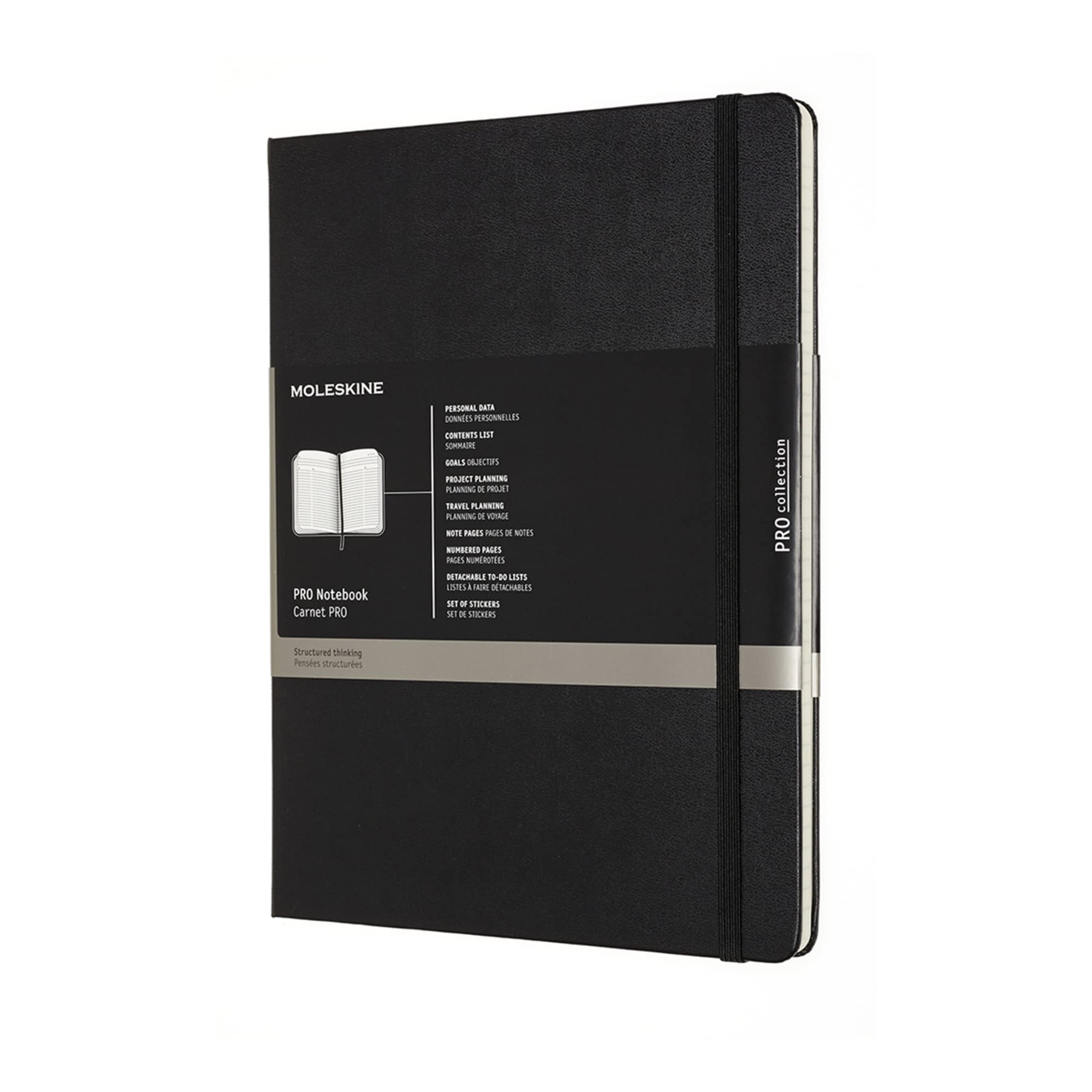 Amazon.com: Moleskine Professional Notebook, XL, Black, Hard Cover (7.5 ...