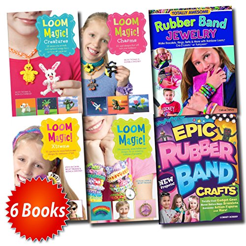 Amazon.com - New Magic Loom Rubber Band Bracelet 6 Books Set 125+ projects Collection Rainbow ...