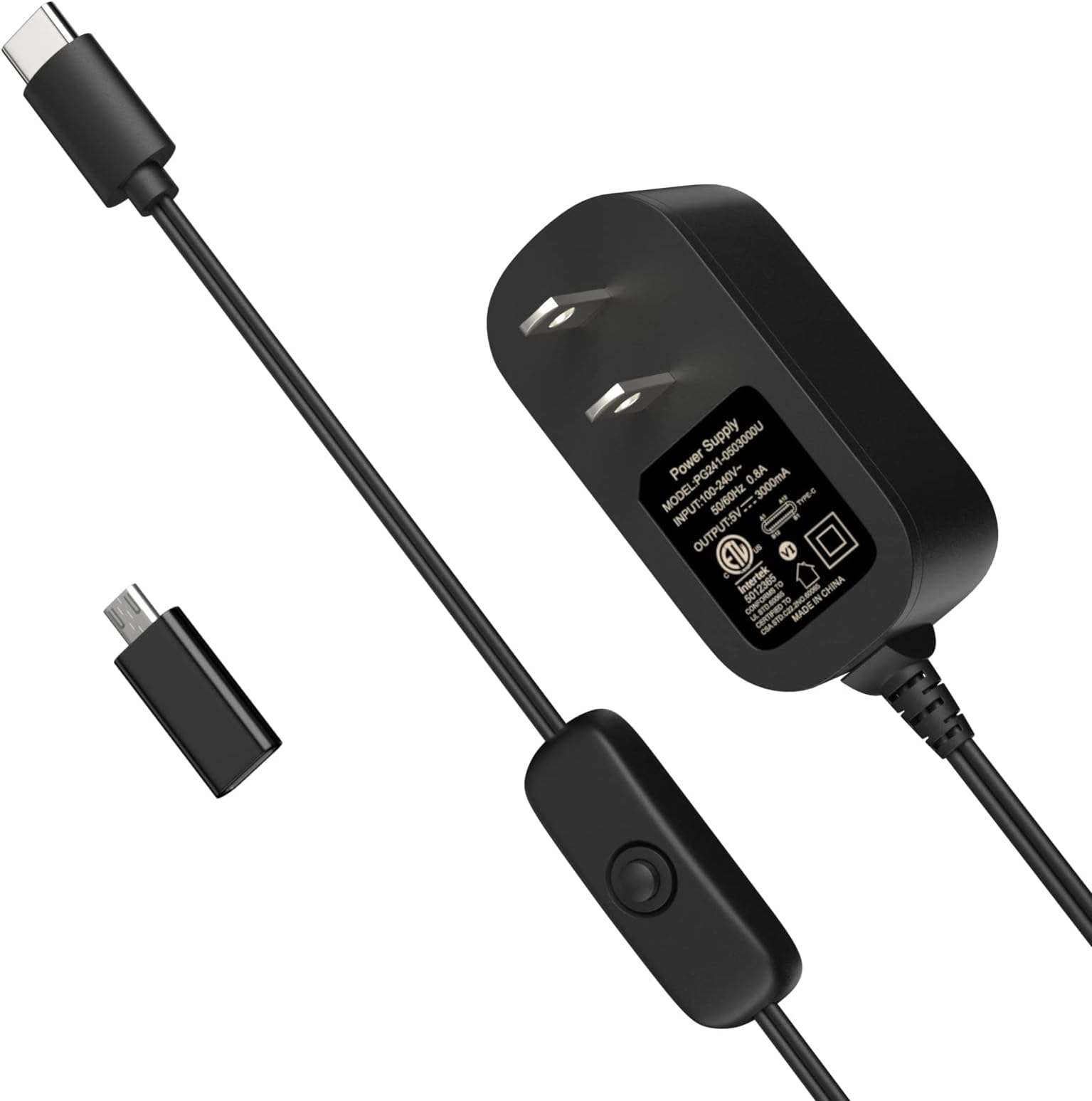 Amazon.com: Smraza 5.1V 3A Power Supply Compatible with Raspberry Pi 4 ...