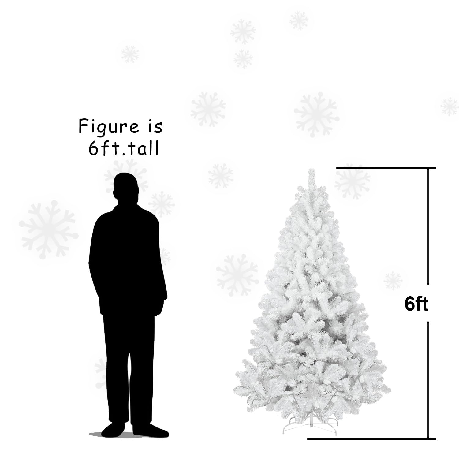 7ft White Christmas Tree, Premium PVC Fir Artificial Holiday Christmas ...