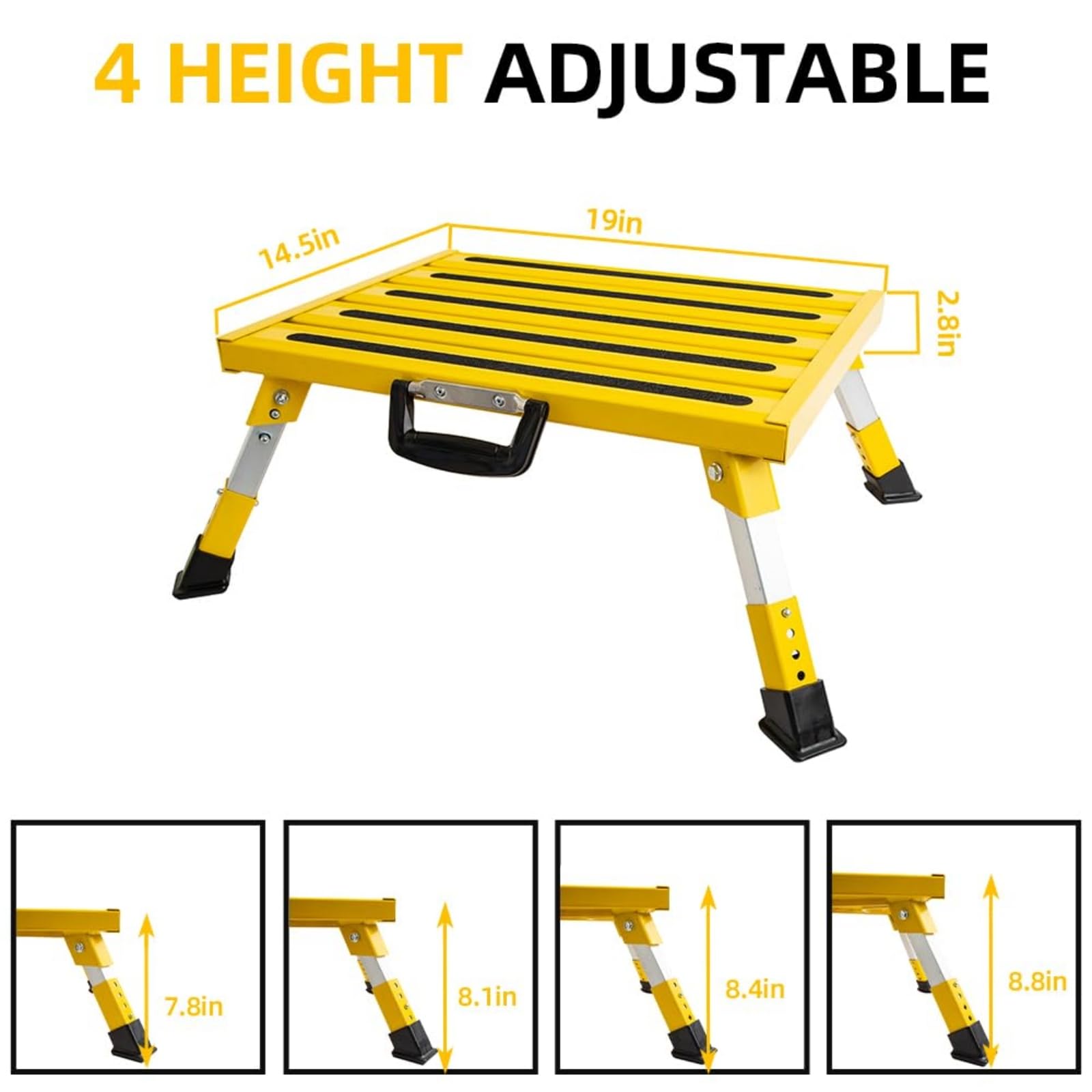 Snapklik.com : Homeon Wheels Aluminium RV Steps Adjustable Folding Step ...