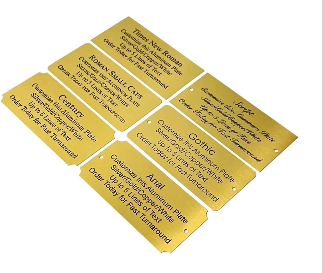 Amazon.com: Personalized, Custom Brushed Gold Solid Brass Plate - Sizes ...