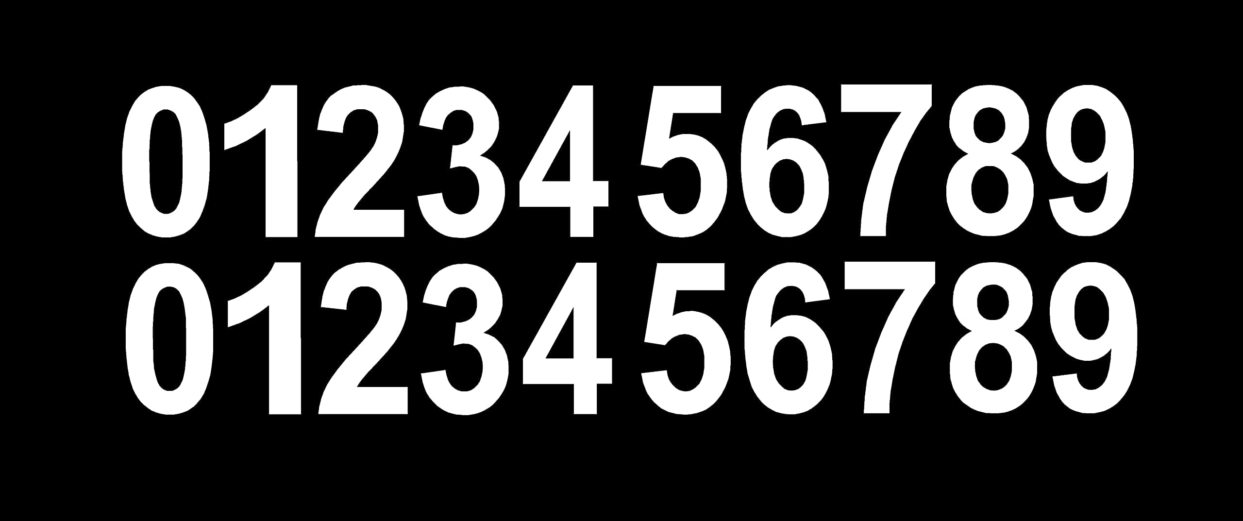 Amazon.com: White Vinyl Numbers Stickers 0-9 (2 of Each, 20 Total ...