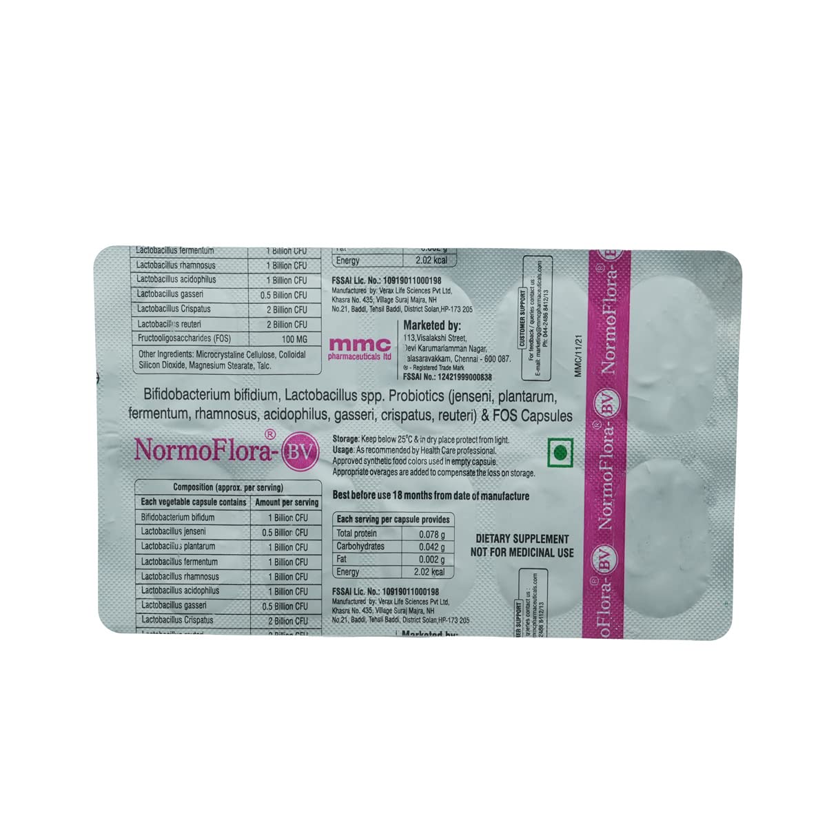 NORMOFLORA-BV - Strip of 10 Capsules : Amazon.in: Health & Personal Care