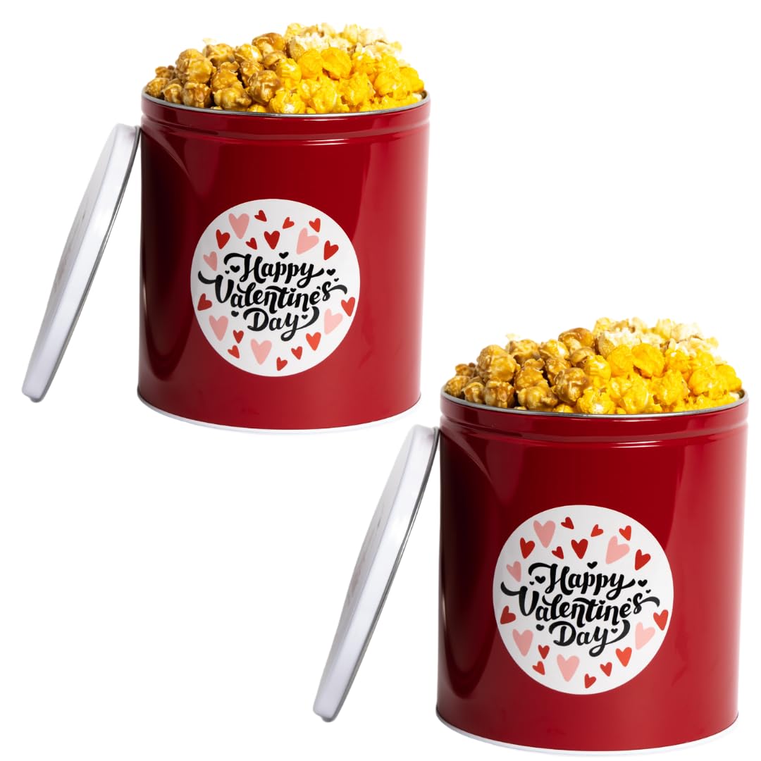 Amazon.com : Uncle Myron's Valentine's Day Popcorn Tin - Caramel ...