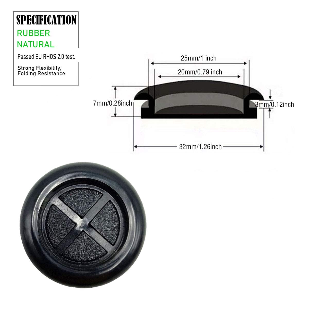 Snapklik.com : 1 Inch Rubber Grommets For Wiring, 13/16 In ID One-Sided ...