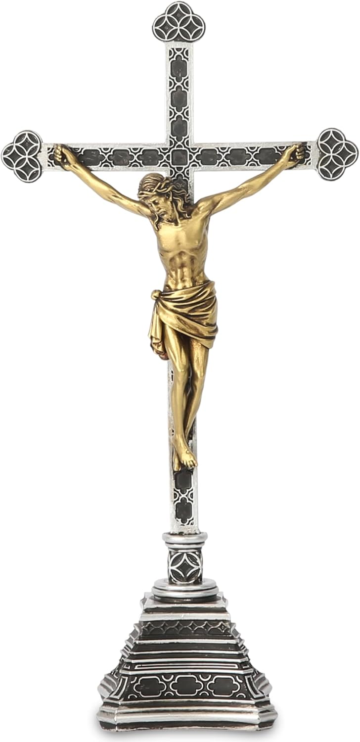 Amazon.com: Grace4Joy Standing Crucifix - Table Crucifix with Stand ...