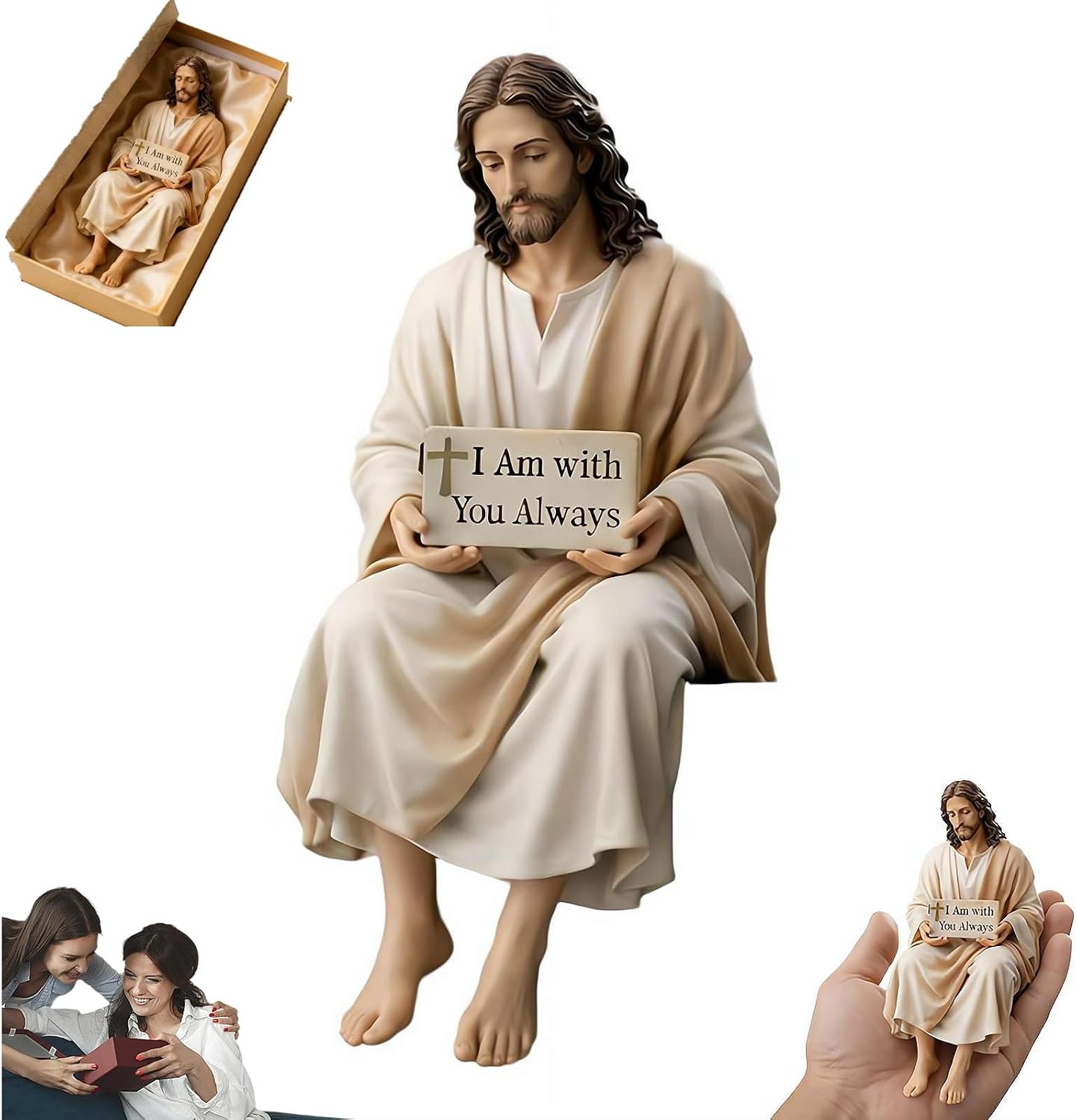 Amazon.com: Jesus Resin Desk Companion Figurine,''I Am with You Always ...
