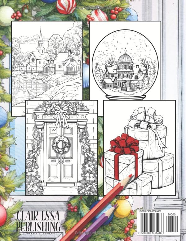 Christmas Charm: An Adult Coloring Book Featuring Festive Holiday ...