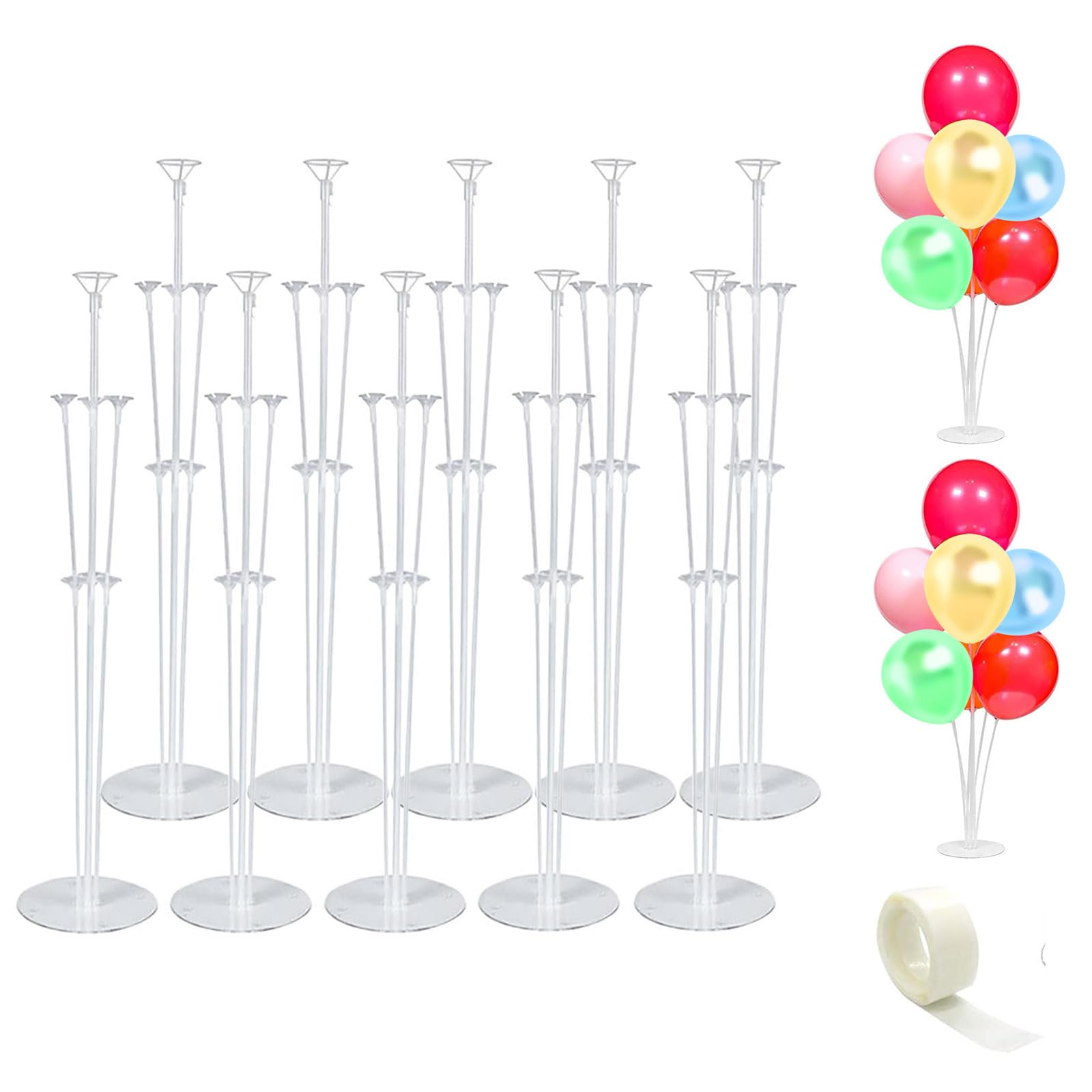 Amazon.com: 10 Sets Balloon Stand Kit, Reusable Clear Balloon Stands ...