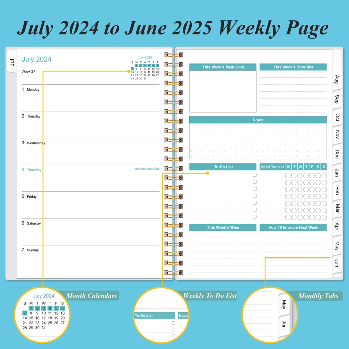 Snapklik.com : 2024-2025 Planner - Academic Planner 2024-2025 From July ...