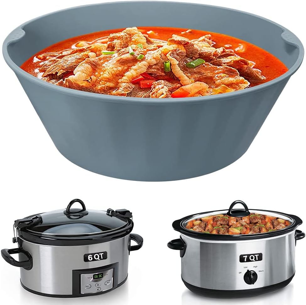 Amazon.com: 1PC Silicone Crockpot Liner Fits 6-7 Quarts Oval Crock Pot ...