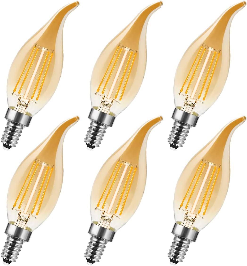 Tuoplyh E14 LED Vintage Lampe,Filament Glühlampen,4W (40W Equivalent ...
