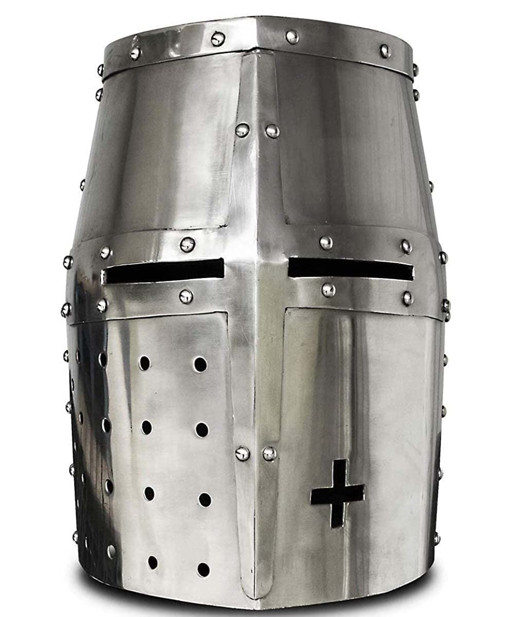 Amazon.com: AnNafi® Medieval Templar Crusader Knight Armor Helmet ...