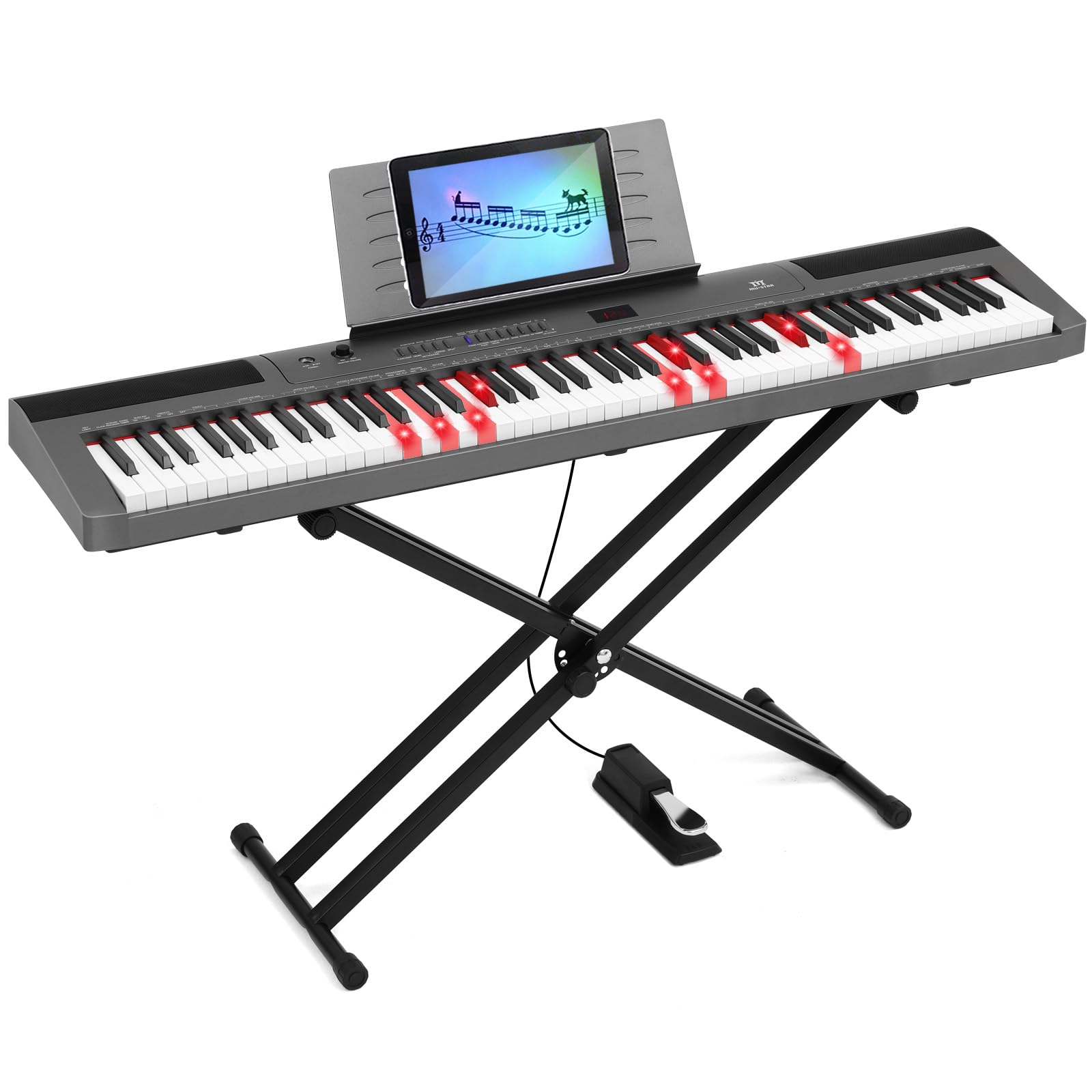 Amazon.com: MUSTAR Digital Piano 88 Key Semi Weighted for Beginners, 88 ...