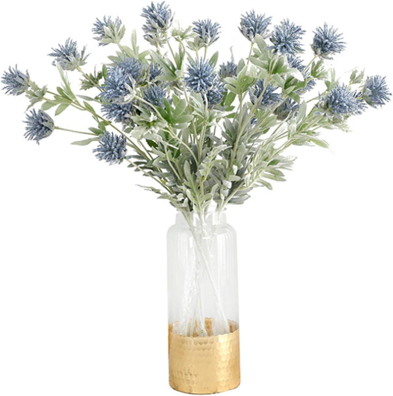 Amazon.com: Skyseen 3PCS Artificial Flowers Thistle Spray Eryngo Single ...