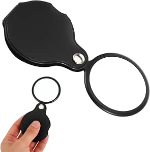 Amazon.com: 2 PCS Mini Folding Magnifying Glass 10X, Pocket Magnifying ...