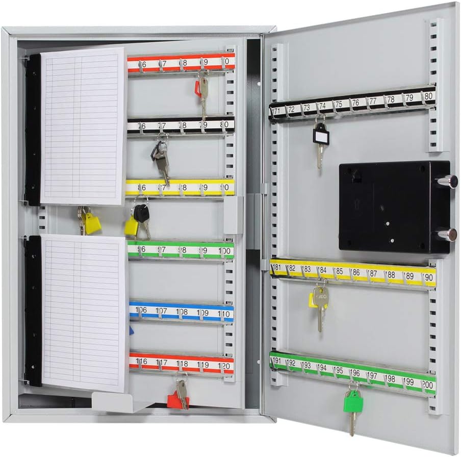 Large Key Cabinet Wall Mounted Electronic Lock Key Hooks 200 Keys Pro ...