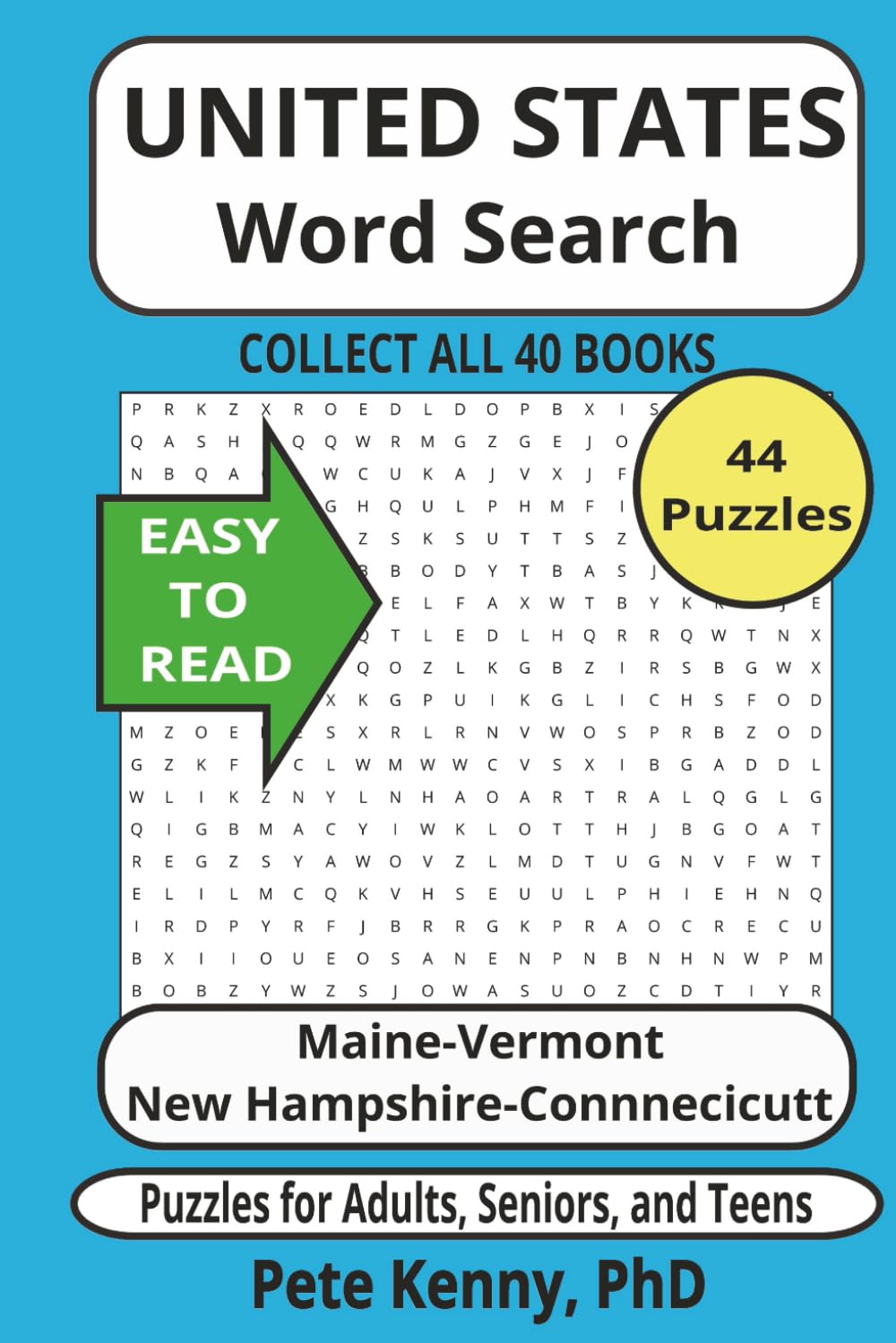 Maine-Vermont-New Hampshire-Connecticut Word Search Puzzle Book: Fun ...