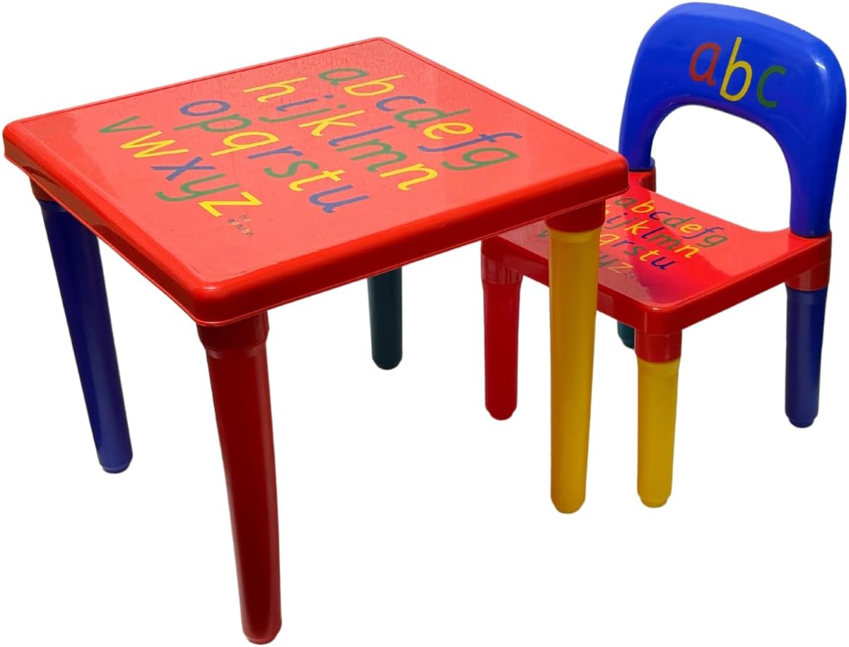 Trendi ABC Alphabet Plastic Table & Chair Set - Vibrant, Durable Kids ...