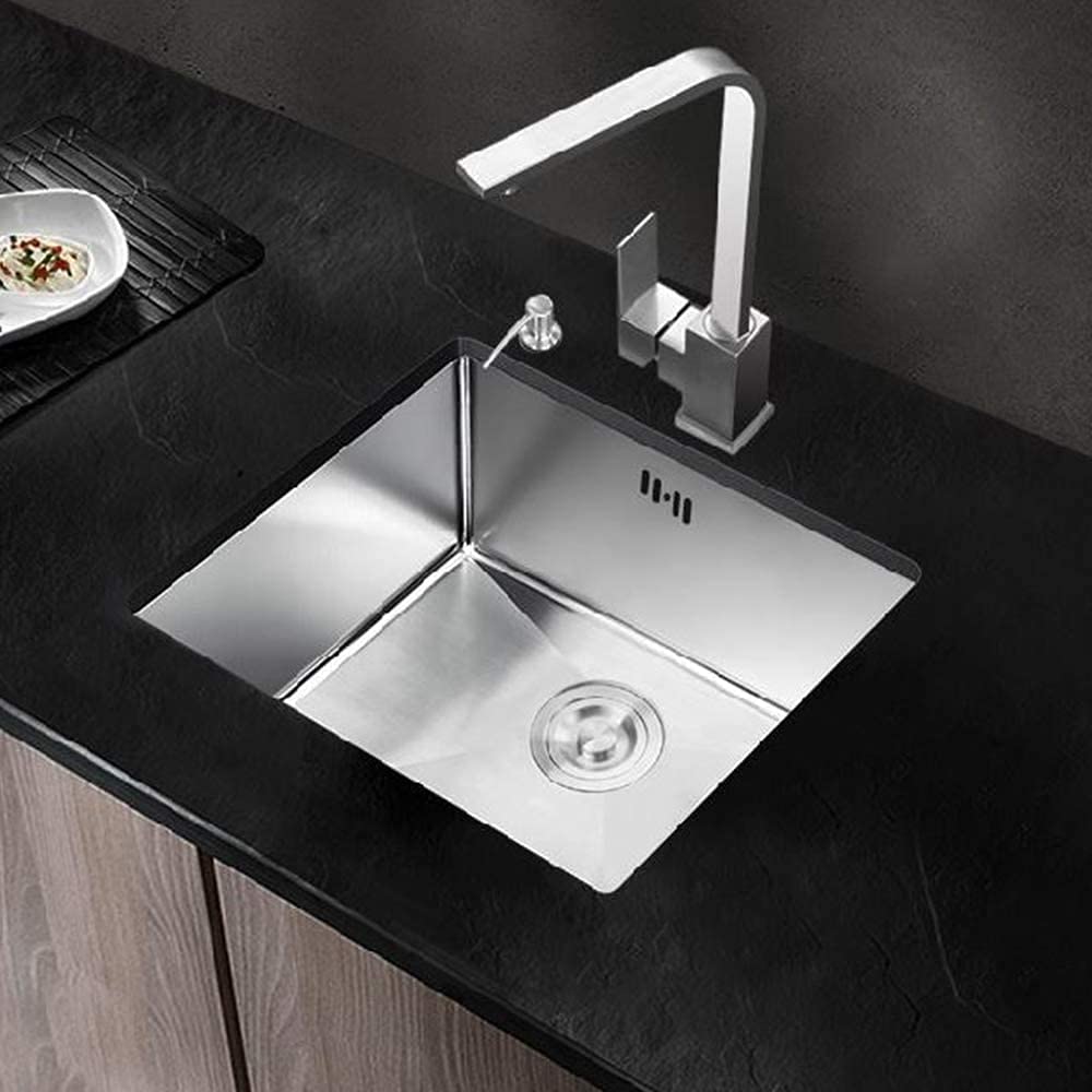 Buy Kingsaid Stainless Steel Inset Square Kitchen Sink Single Bowl with ...