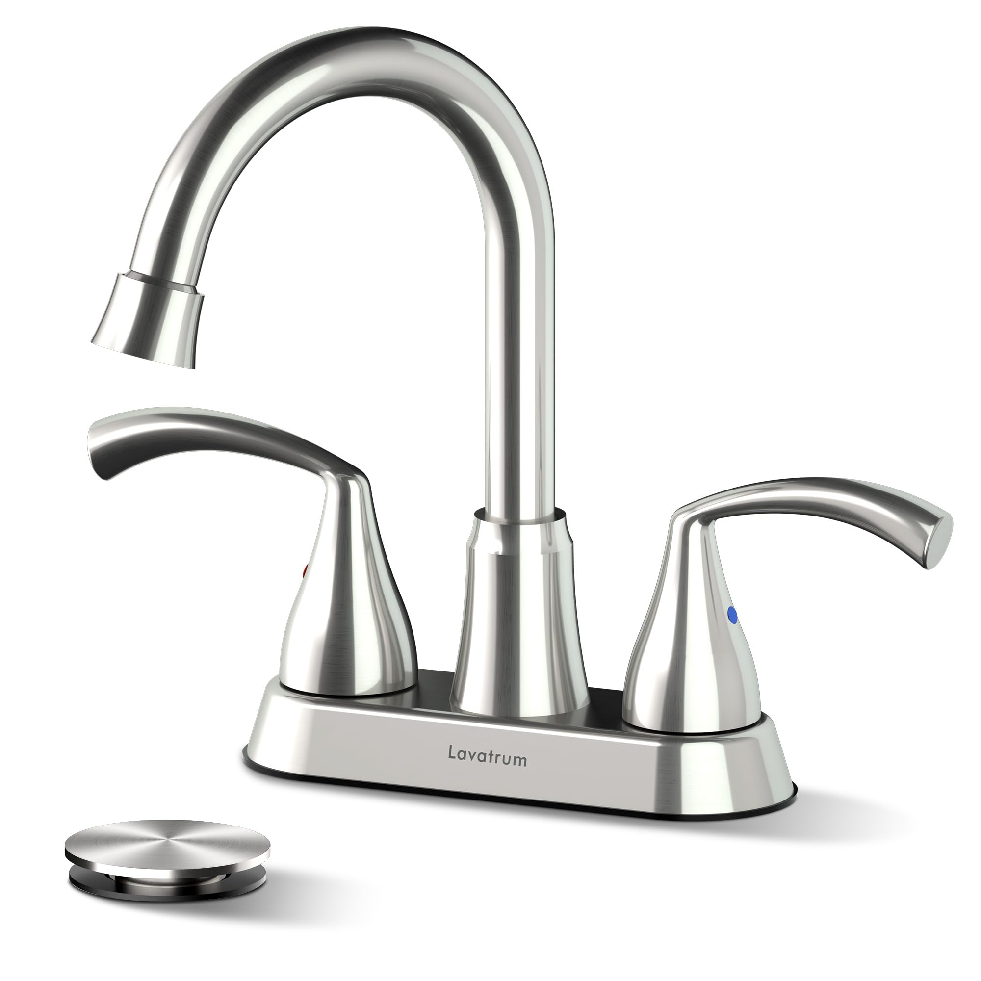 Lavatrum Bathroom Faucets for Sink 3 Hole 4 Inch 2 Handle Centerset ...