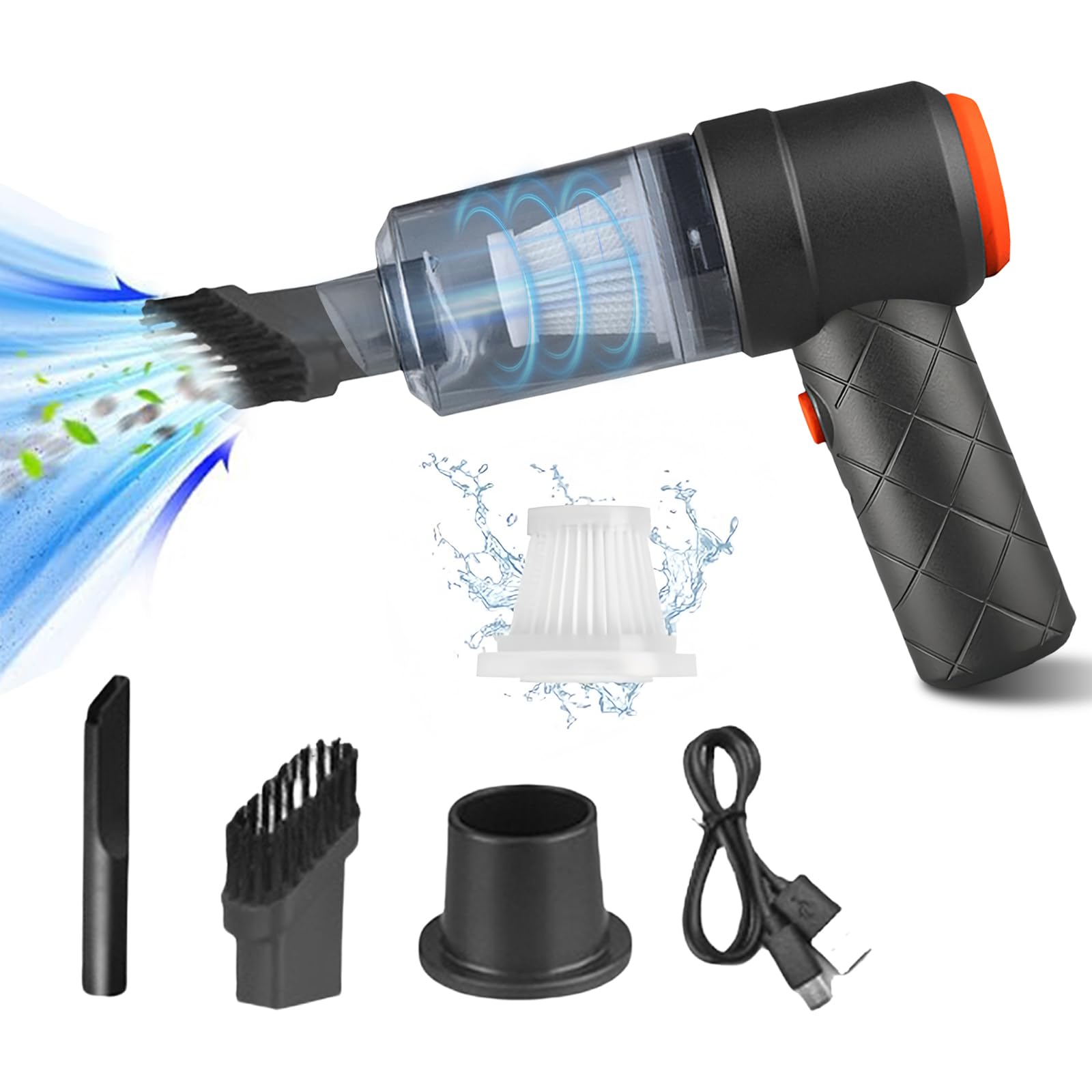 Handheld Vacuum Cleaner, 3500PA Rechargeable Desk hoover, High Power ...