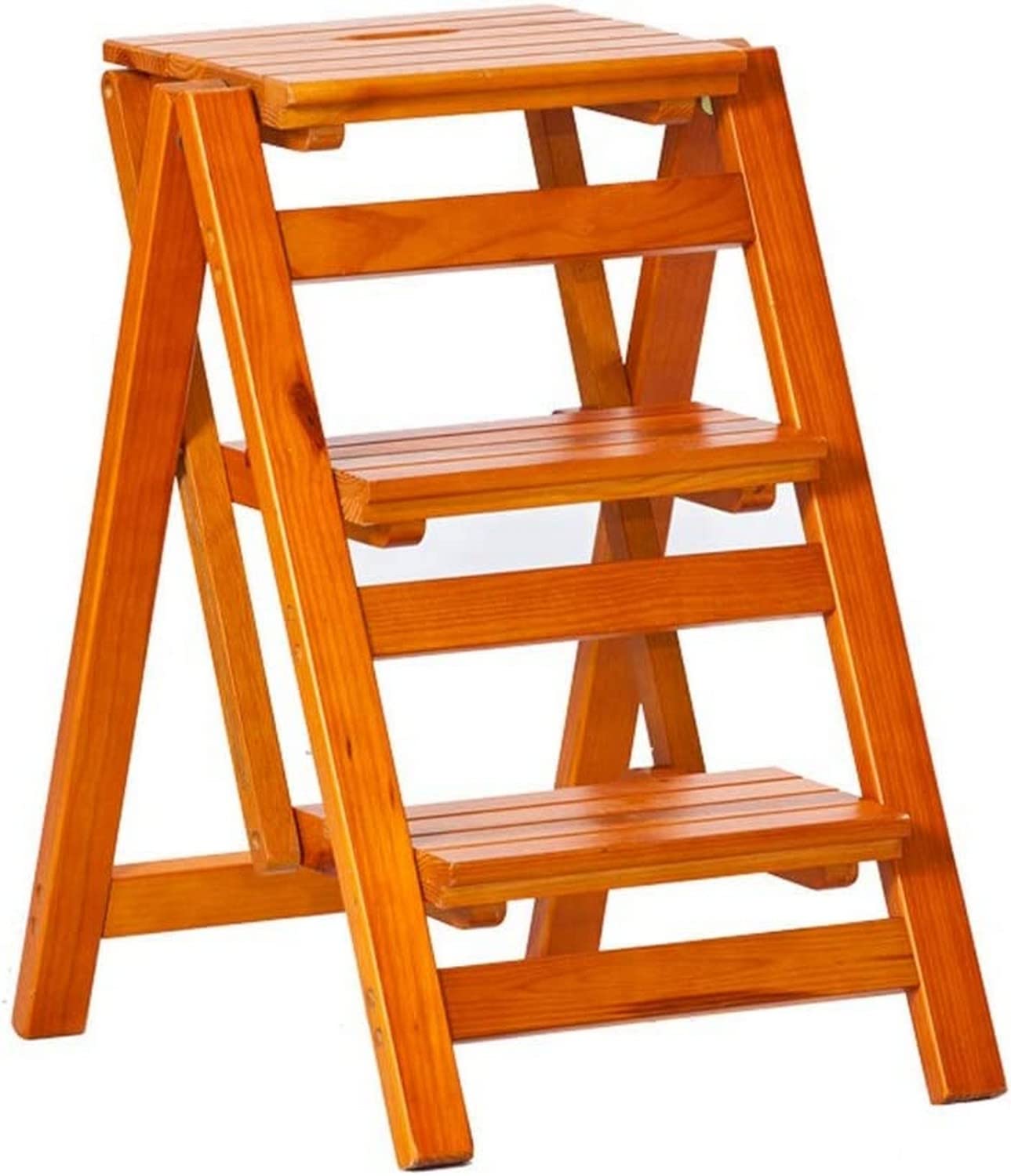 Buy Step Stool Stepladder Stool Solid Wood Ladder Frame, Three-step ...