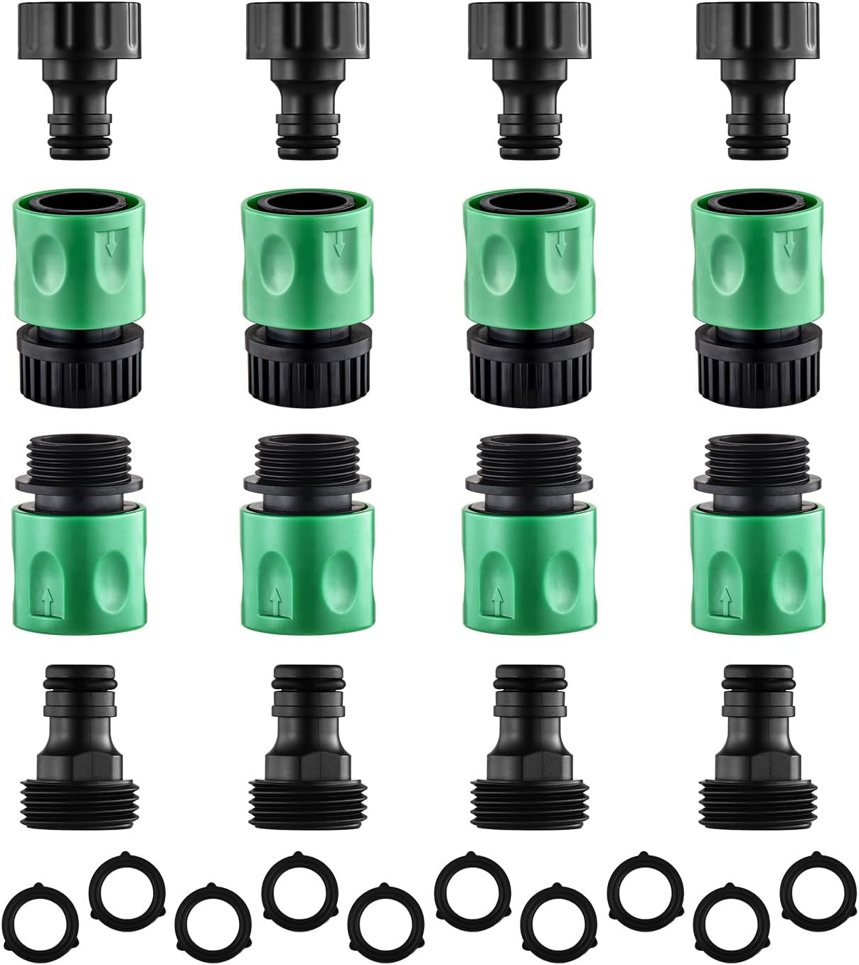 Amazon.com : Plastic Garden Hose Quick Connect with Shutoff Valve Set ...