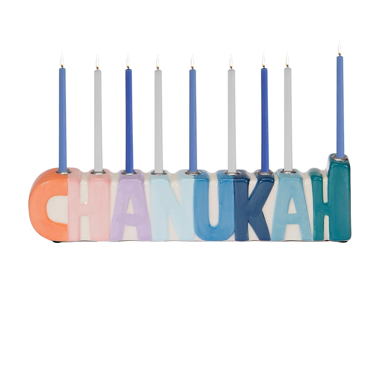 Amazon.com: Chanukah Spell Out Pastel Menorah - Exciting & Colorful ...