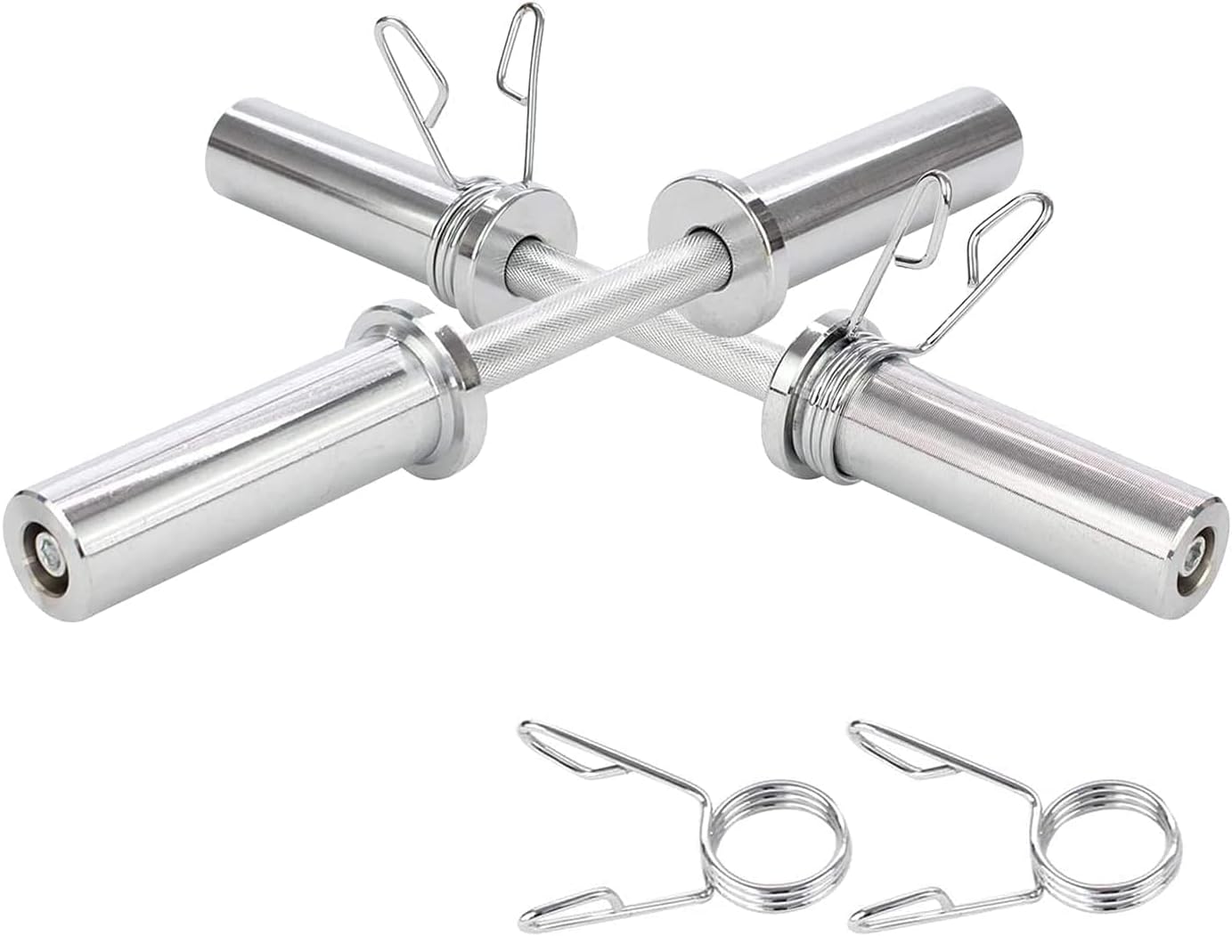 Chase Fitness Olympic 2" Dumbbell Bars Plate Loaded Chrome Handles with ...