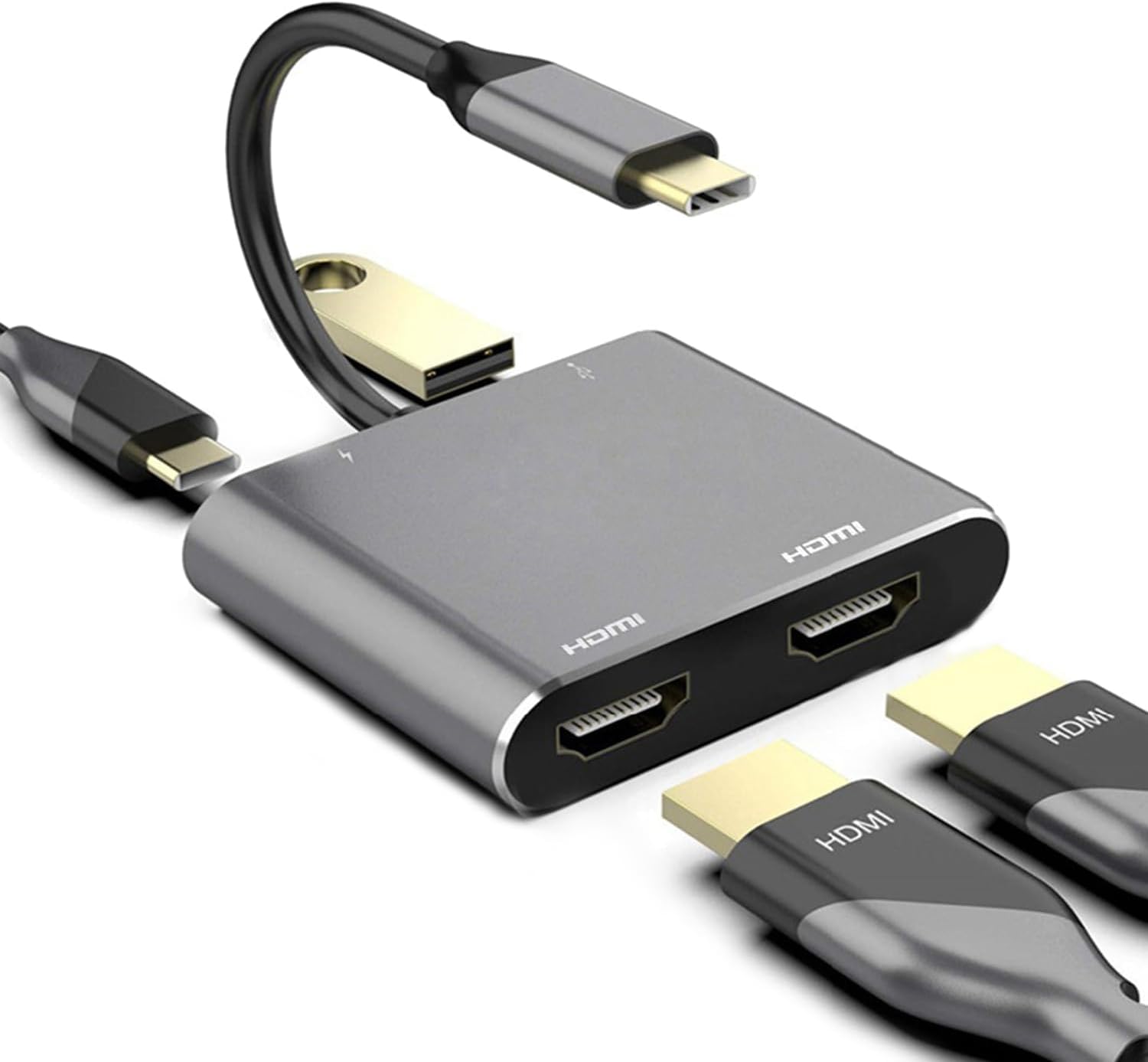 Amazon.com: USB C to Dual HDMI Adapter, 4 in 1 USB Type C Hub with 2 ...