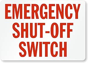Amazon.com: Electrical Equipment Warning Sign: Emergency Shut-Off ...